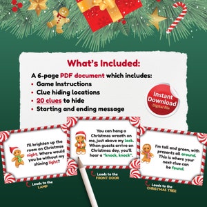 Indoor Christmas Scavenger Hunt for Kids, Christmas as Treasure Hunt ...