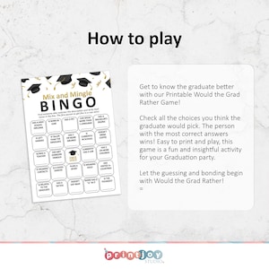 Grad Party 2025, Mix and Mingle Bingo, Graduation Party Games ...