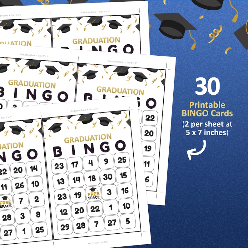 Graduation Bingo Cards, Bingo Template, Graduation Games, Graduation ...