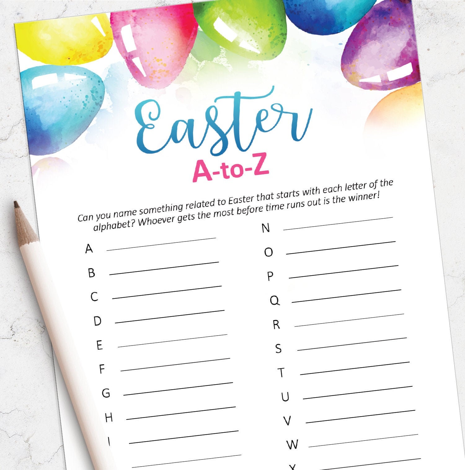 Printable Easter Game Easter Printables Instant Download - Etsy