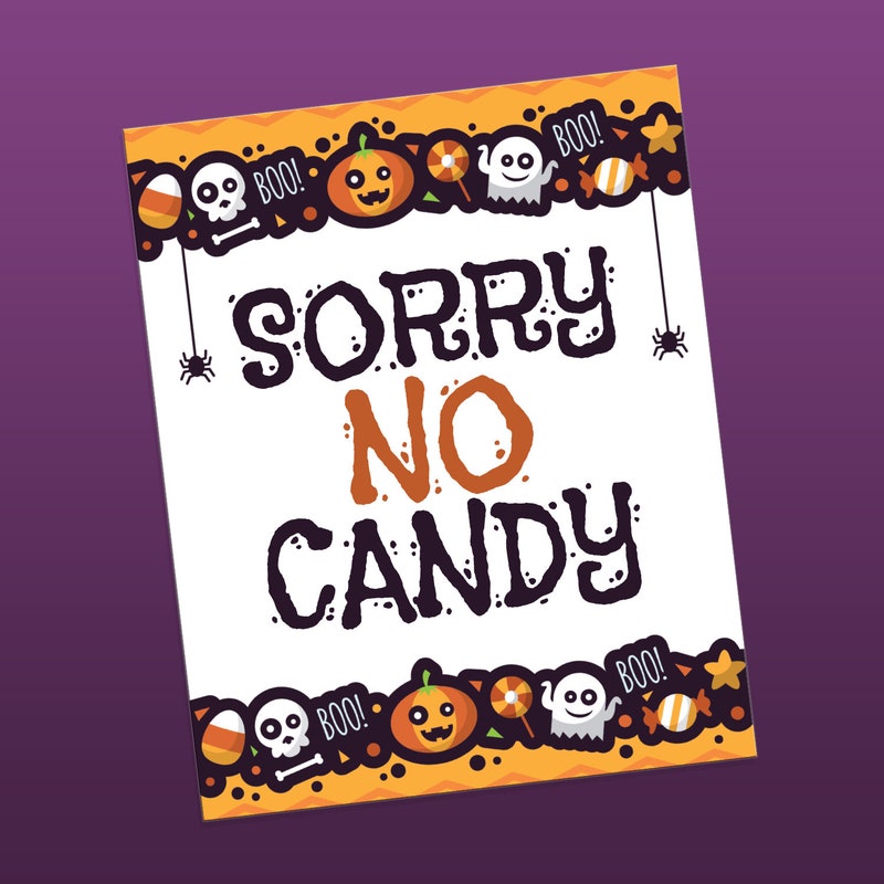 Sorry No Candy Sign - Etsy