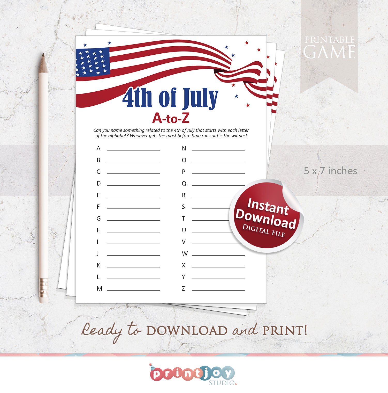 4th of July printables games bundle fourth of July party | Etsy