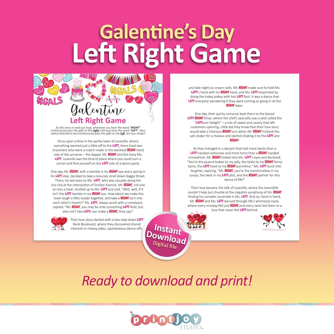 Left Right Game, Galentines Games, Pass the Gift Game, Galentine's ...