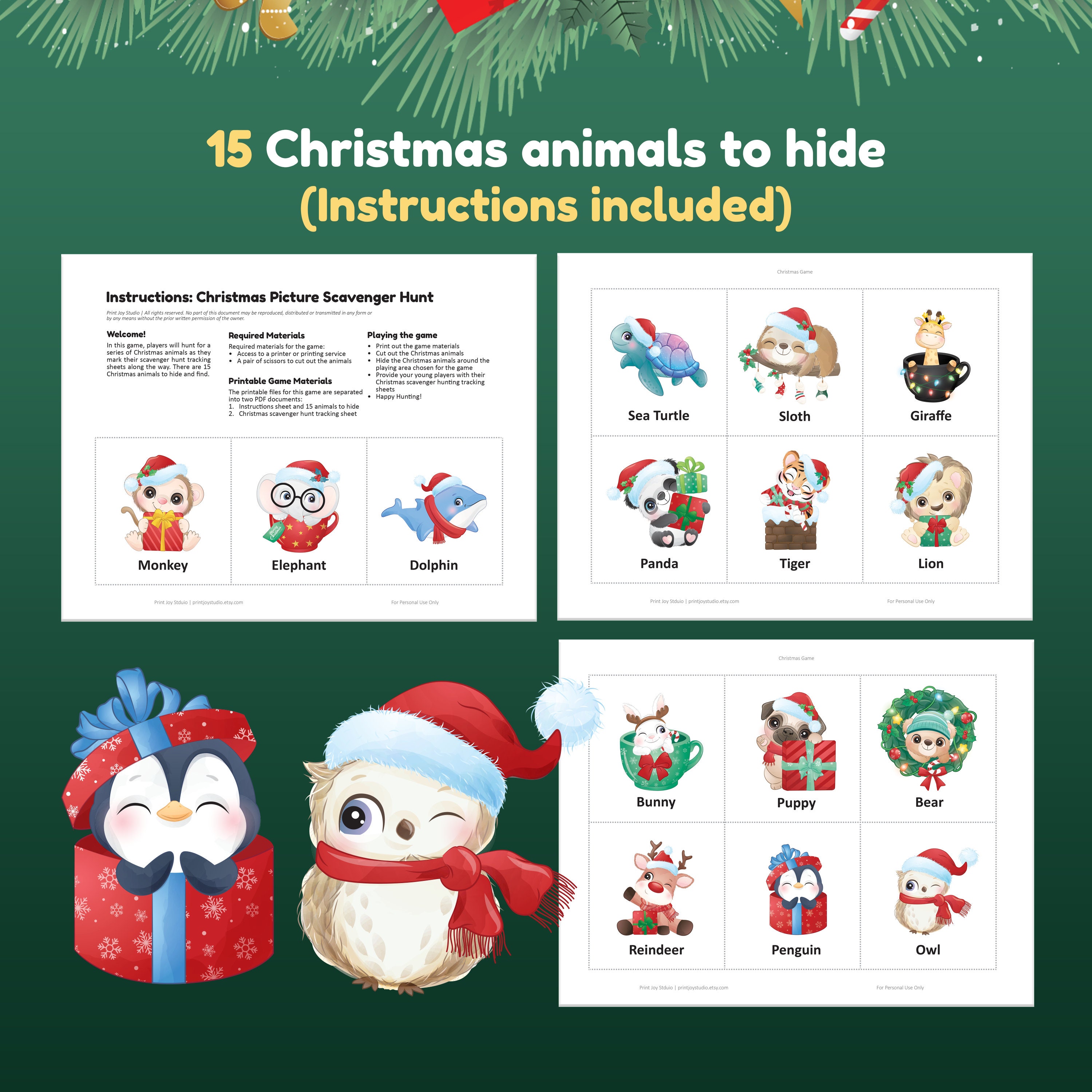 Printable Christmas Scavenger Hunt for Kids Toddler - Etsy