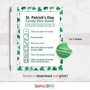 Candy Dice, St Patricks Day Games, Dice Games, Saint Patricks Day ...