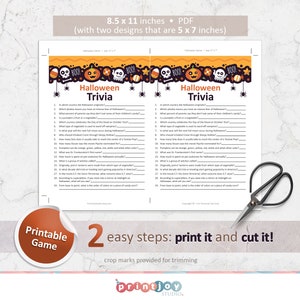 Halloween Trivia Game, Halloween Game, Printable Halloween Party Games ...