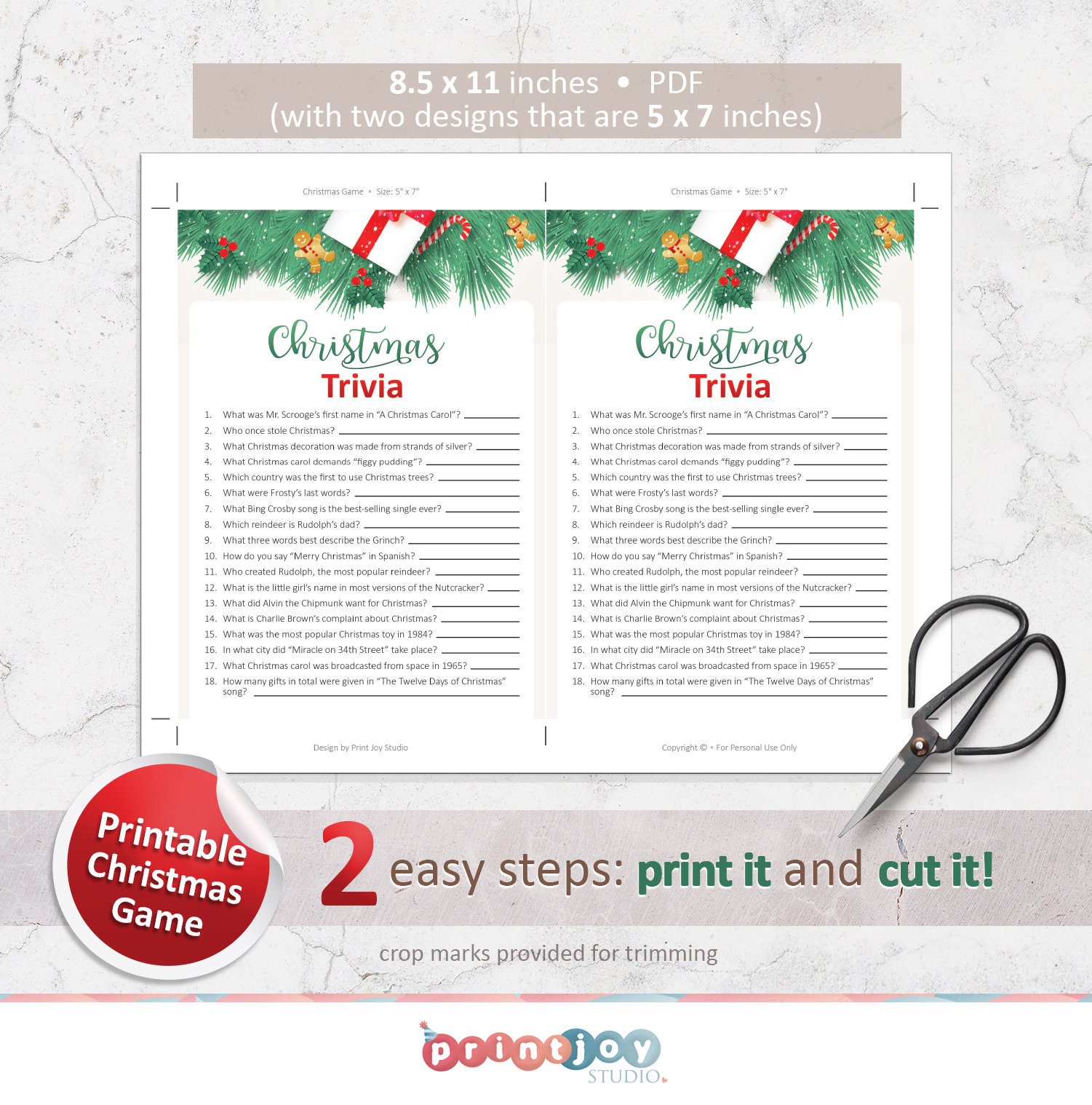Christmas Trivia Game Christmas Games Printable Holiday - Etsy
