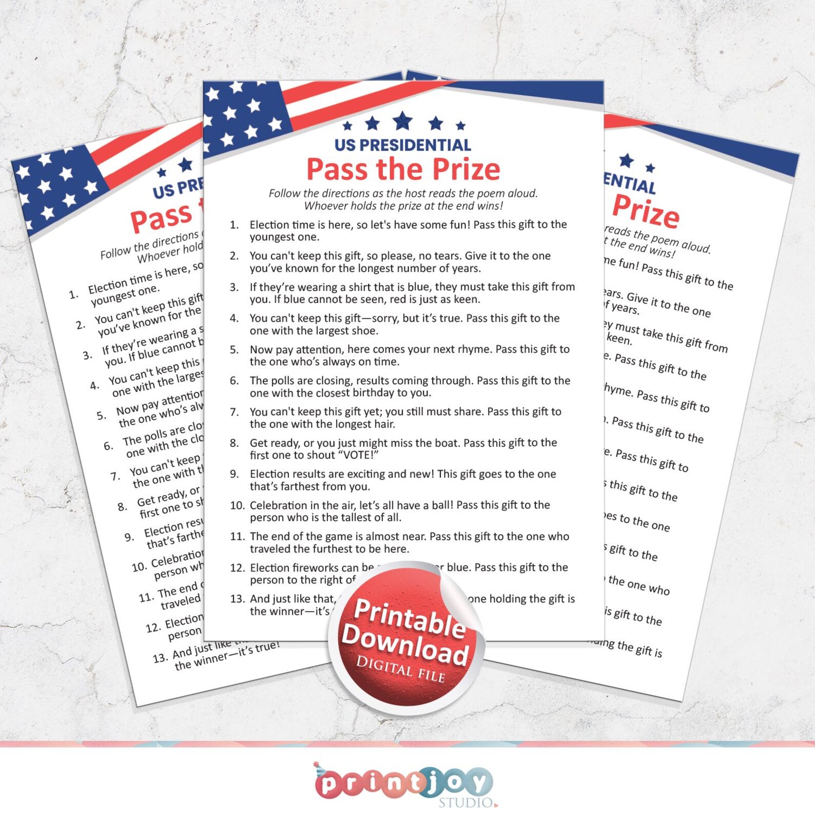 2024 Election Pass the Gift Game, Party Games, Donald Trump Vs Kamala ...