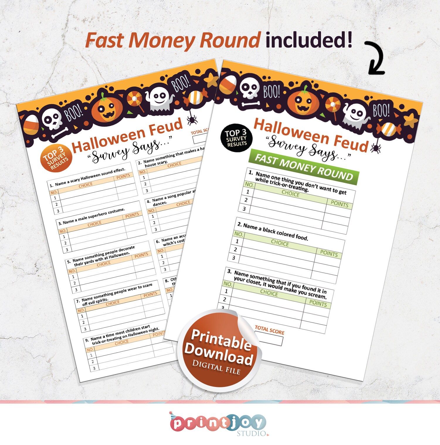 Halloween Family Feud Halloween game Printable Halloween | Etsy