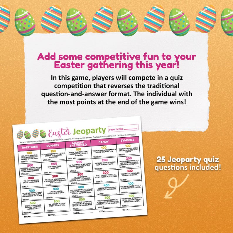Easter Jeopardy, Easter Trivia, Games for Adults, Trivia Questions ...