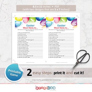 Most Likely to Game, Printable Easter Games, Easter Printable, Easter ...