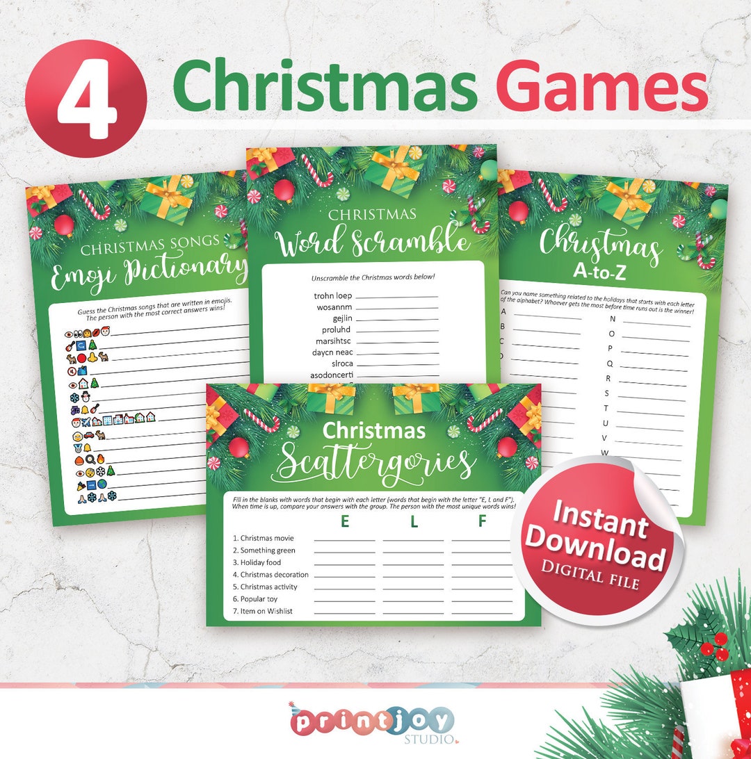 Printable Christmas Games Bundle, Christmas Party Games Package ...