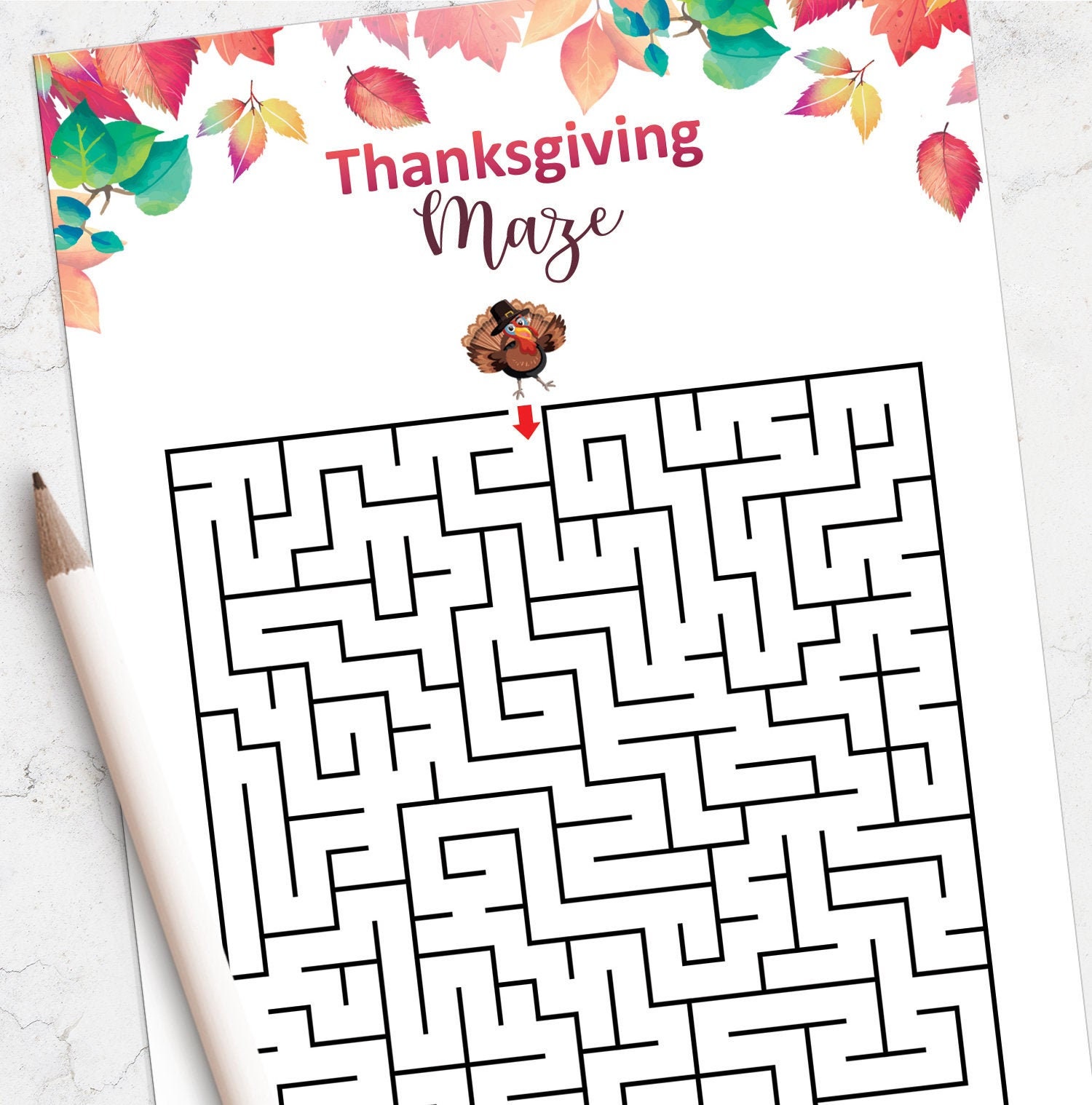 Thanksgiving Games Printable Maze Game for Thanksgiving - Etsy