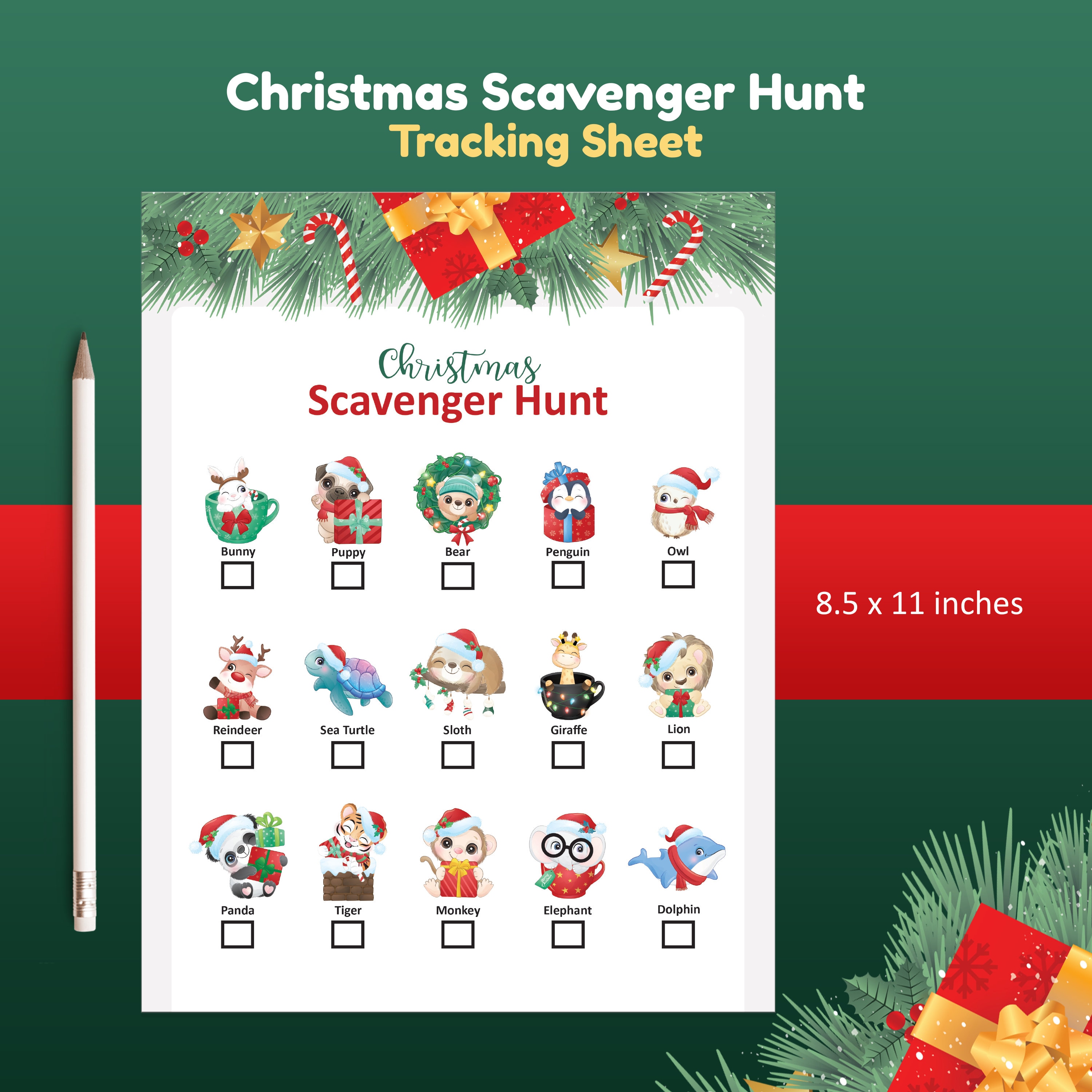 Printable Christmas Scavenger Hunt for Kids Toddler - Etsy