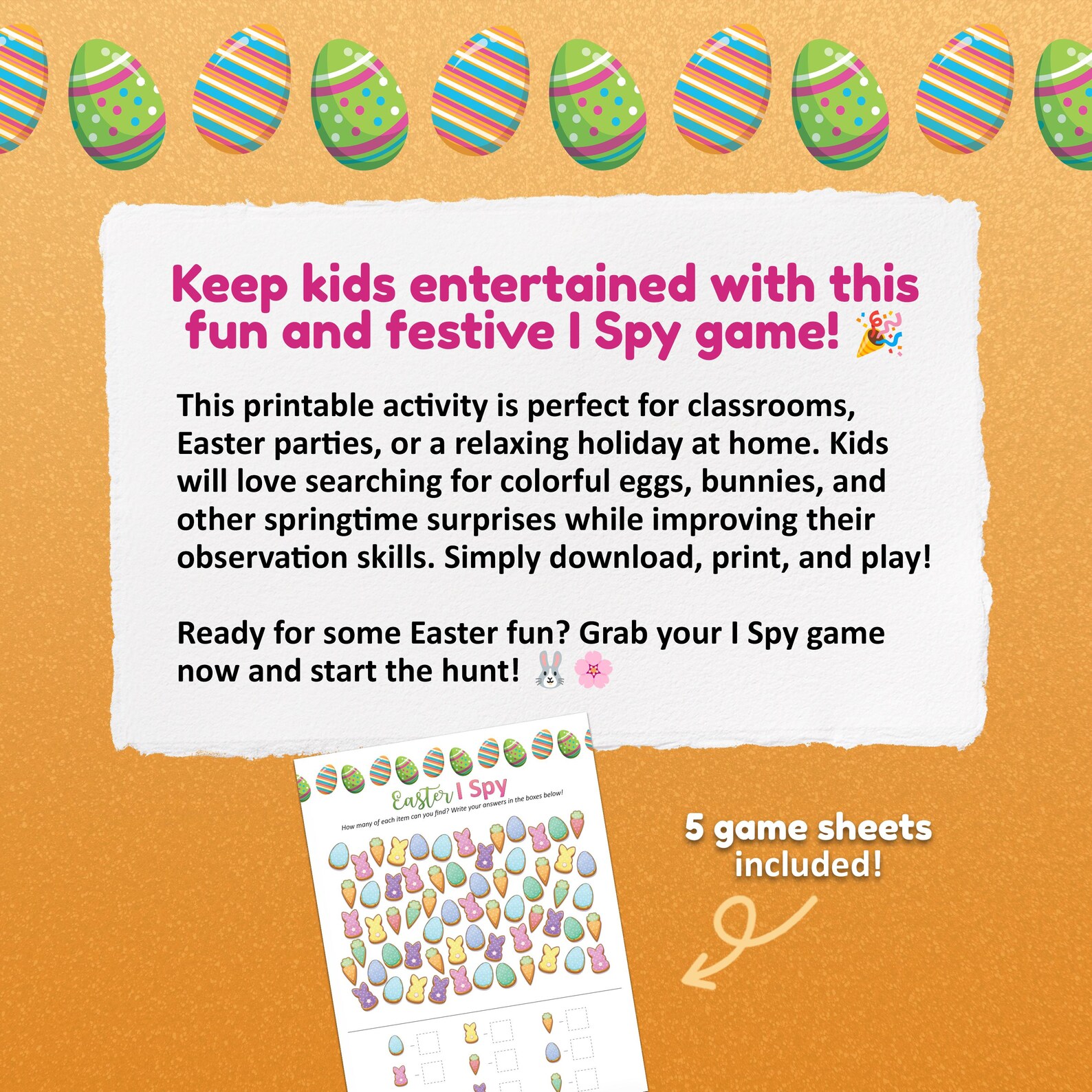 Easter I Spy Game, Easter Activities for Kids, Easter Games, Easter ...