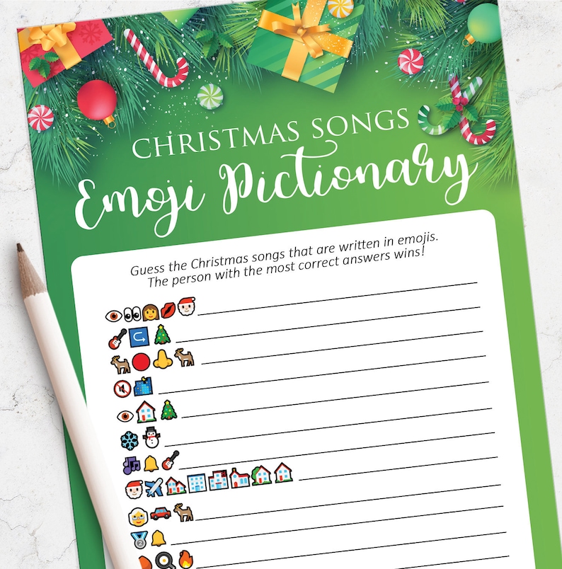 Christmas Emoji Game Christmas Songs Game Printable - Etsy