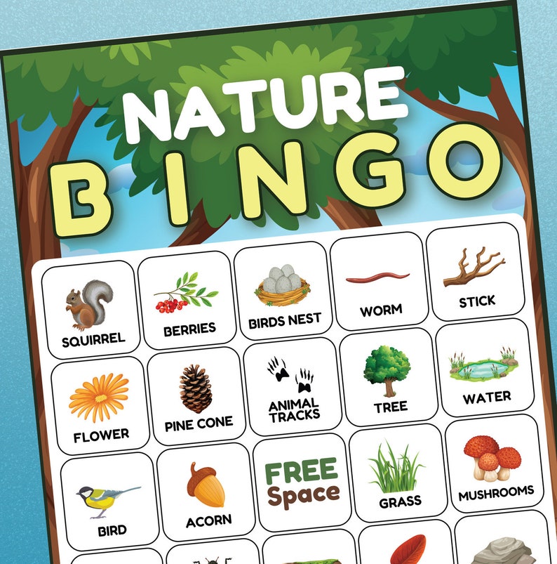 Outdoor Games for Families, Nature Bingo Cards, Outdoors, Nature ...