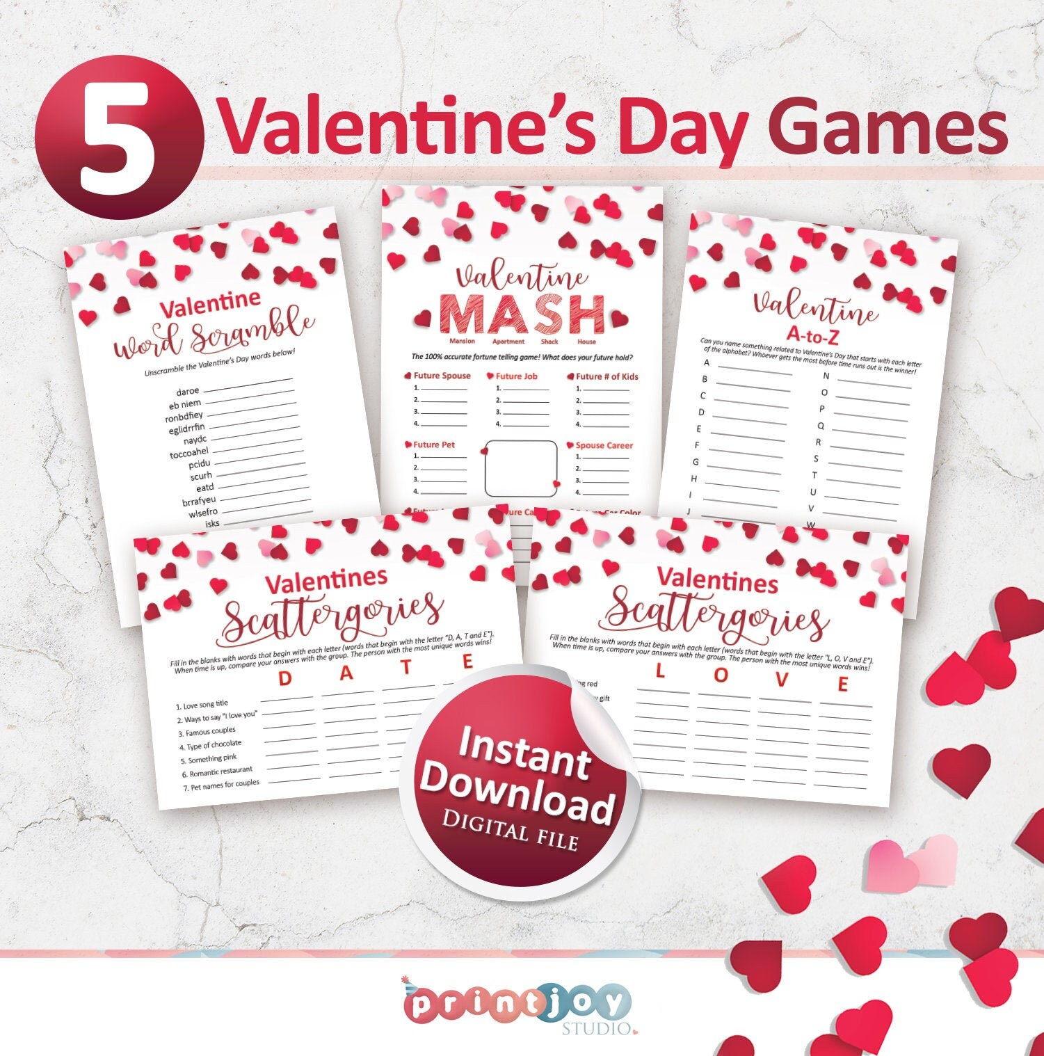 Valentine Party Game Valentine Printable Games Bundle - Etsy Canada