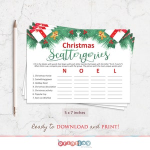Printable Christmas Scattergories Bundle, Christmas Games Bundle ...
