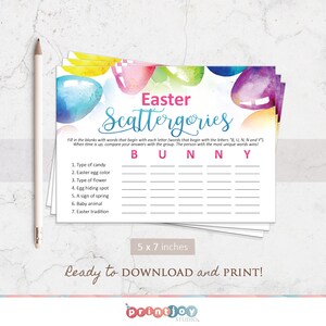 Printable Easter Scattergories Game, Easter Printables, Instant ...