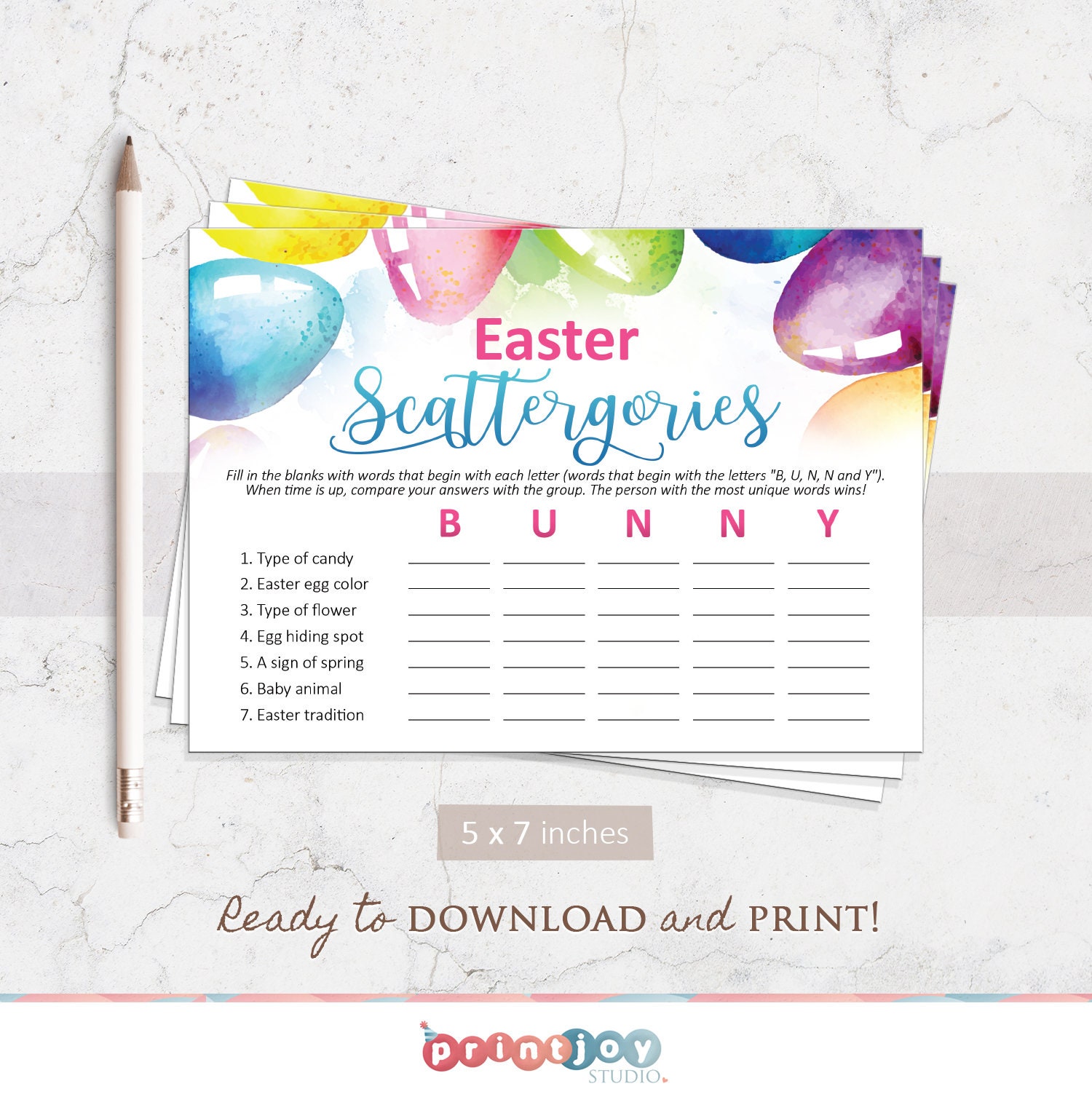 Printable Easter Scattergories Game Easter Printables - Etsy Canada