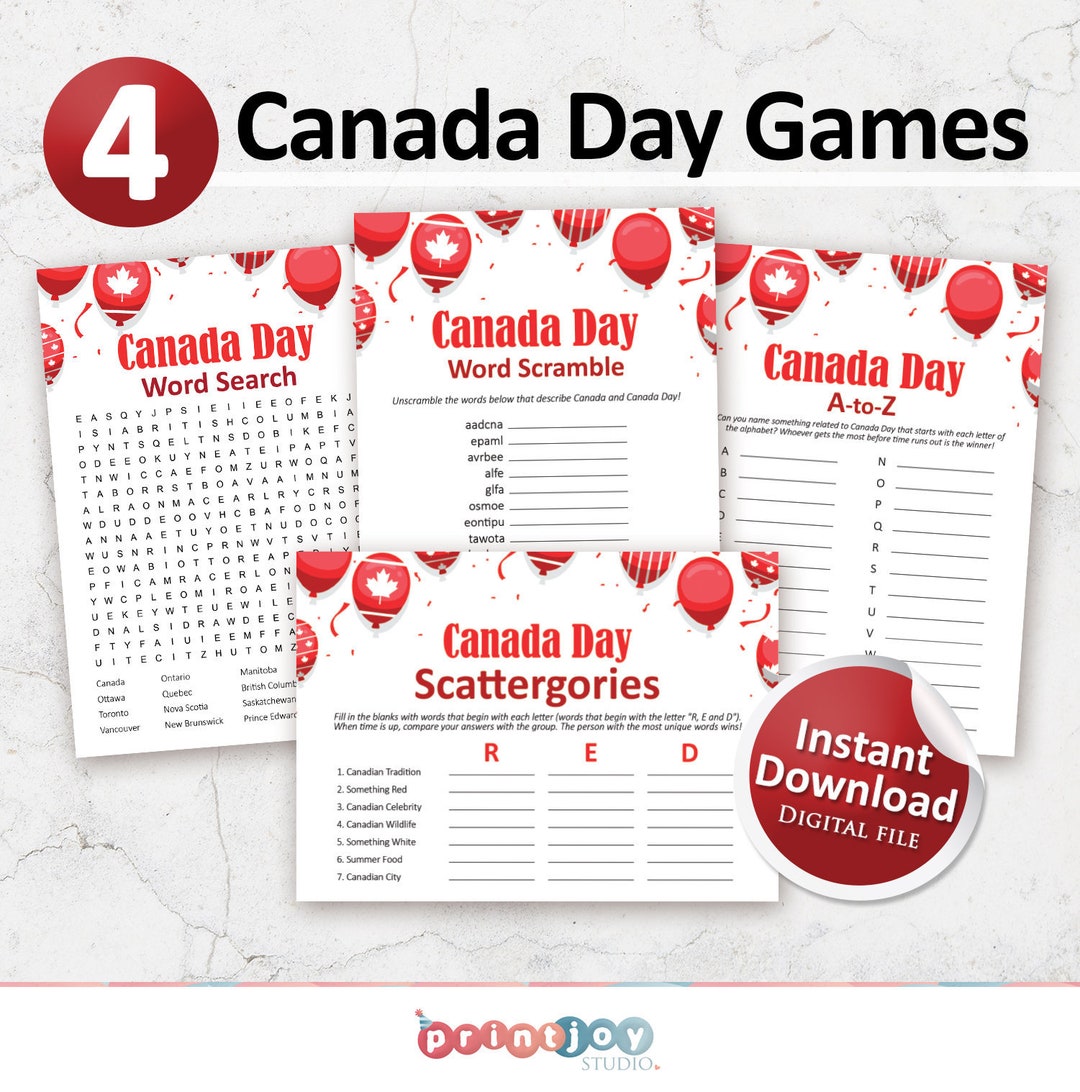 Printable Canada Day Games Bundle, Instant Download - Etsy