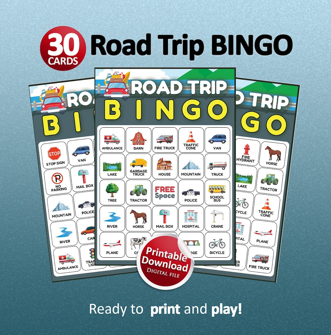 Roadtrip Bingo, Road Trip Games, Travel Bingo, Printable Games ...