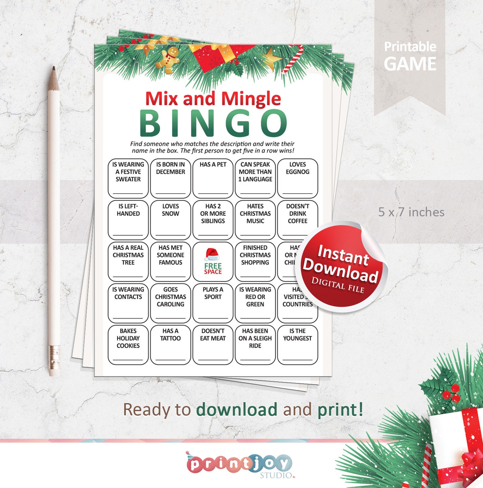 Mix and Mingle Bingo, Christmas Bingo Cards, Find the Guest Bingo, Work ...