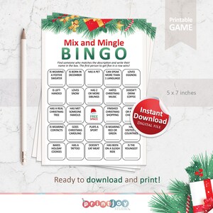 Mix and Mingle Bingo, Christmas Bingo Cards, Find the Guest Bingo, Work ...