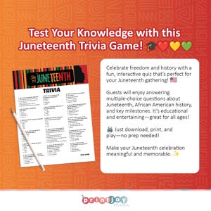 Juneteenth Trivia, Juneteenth Games, Black Holiday Trivia, Black ...