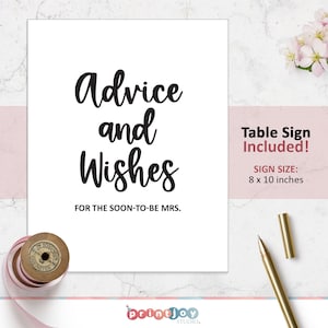 Bridal Shower Advice for the Bride and Groom Wishes for the Bride ...