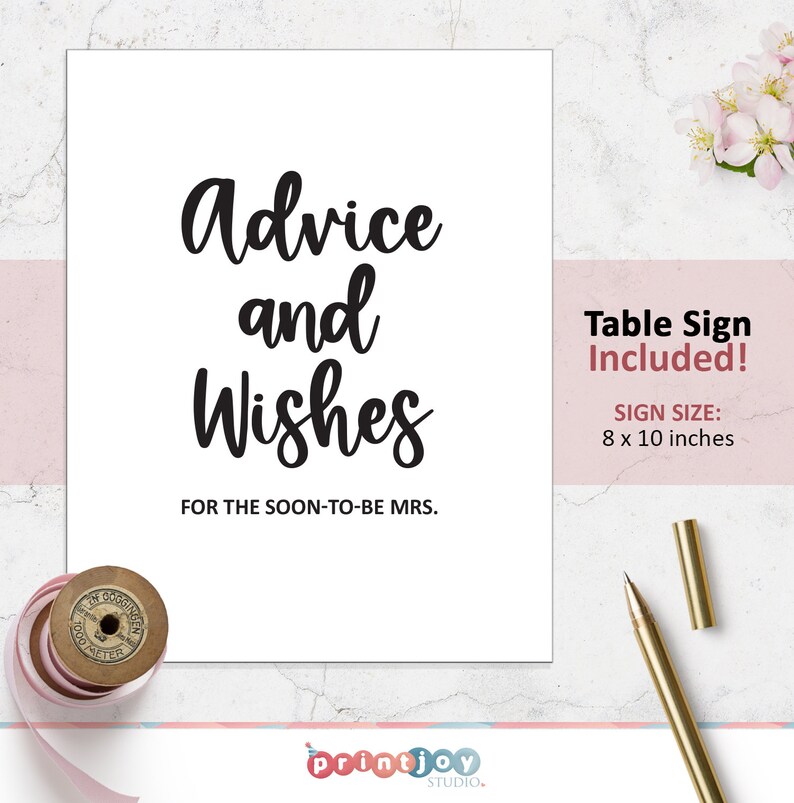 Bridal Shower Advice for the Bride and Groom Wishes for the Bride ...