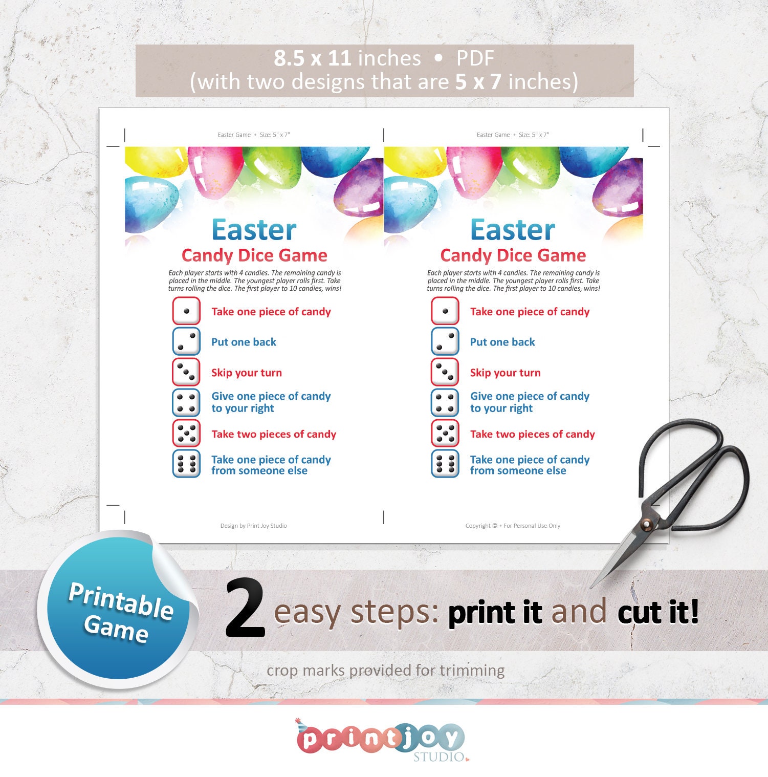 Easter Dice Game, Candy Dice Game, Printable Easter Games, Dice Game ...