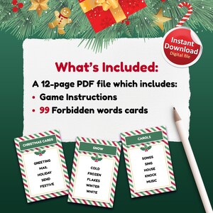 Christmas Forbidden Words, Fun Christmas Games Printable, Christmas ...