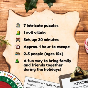 Christmas Escape Room, Escape Room Kit, Escape Room Printable, Mystery ...