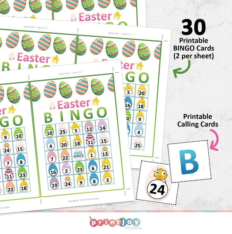 Easter Bingo Cards, Printable Bingo, Easter Game, Kids Bingo, Easter ...
