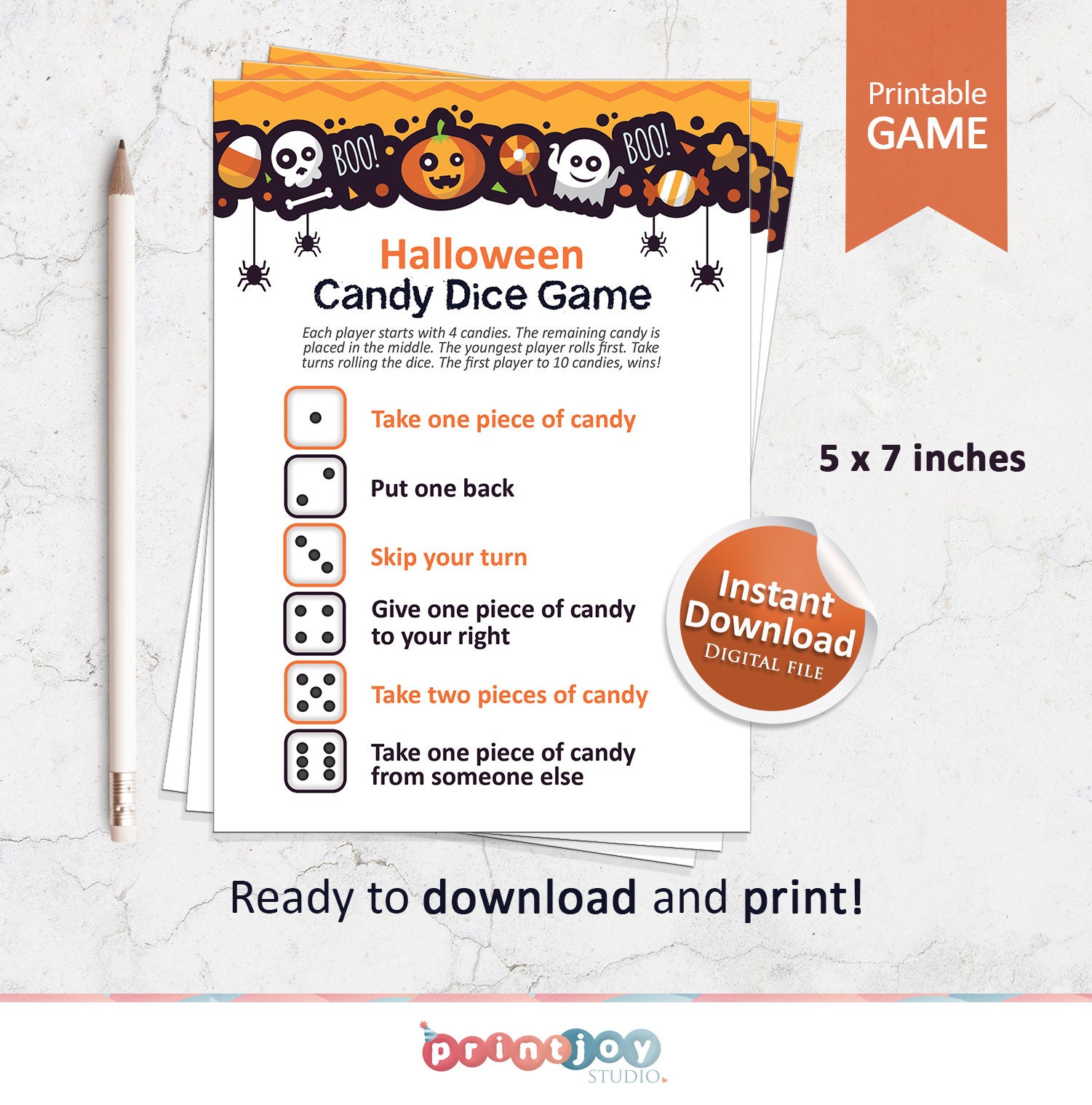 Candy Dice Game, Halloween Party Games, Halloween Printables, Printable ...