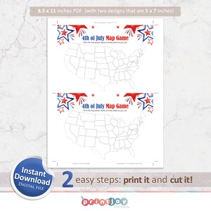 4th of July Printable Game, Fourth of July Game, Independence Day Party ...