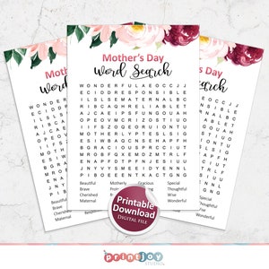 Mothers Day Games Bundle, Printable Games for Mother's Day, Printable ...