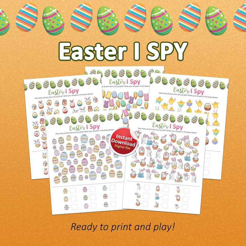 Easter I Spy Game, Easter Activities for Kids, Easter Games, Easter ...