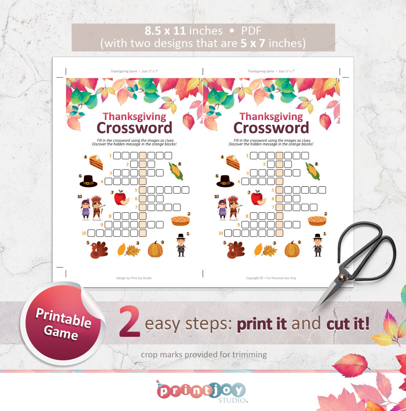 Printable Thanksgiving Games, Crossword Puzzle Game for Thanksgiving ...