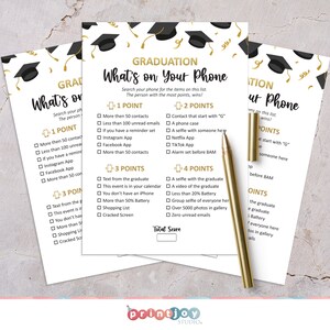 Graduation Games, What's on Your Phone Game, 2026 Graduation, What's in ...