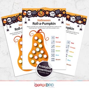 Printable Halloween Candy Dice Game, Halloween Games, Trick or Treat ...