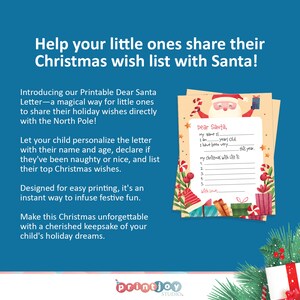 Santa Cookie and Milk Letter, Letter to Santa, Christmas Wish List ...