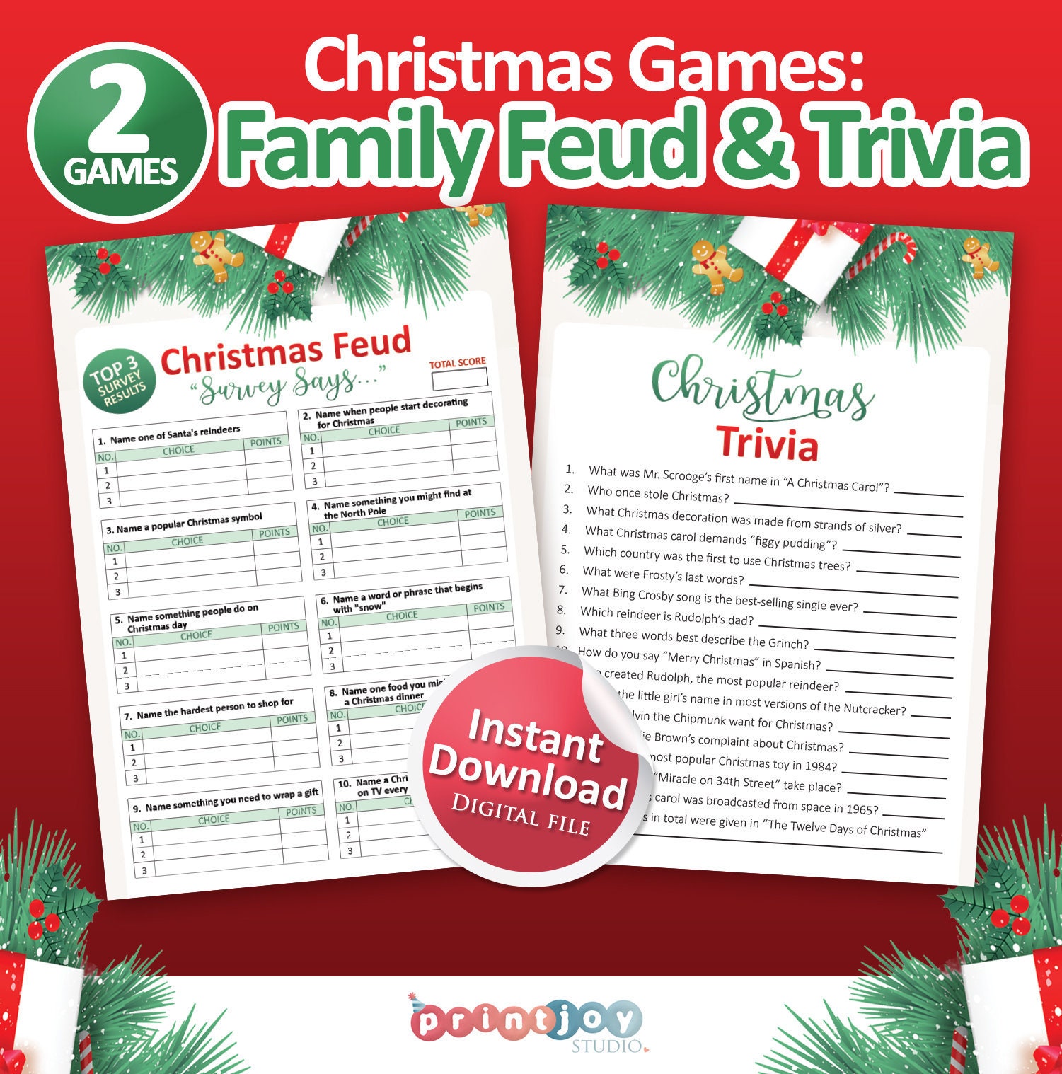 Christmas games bundle Christmas printables Christmas games | Etsy