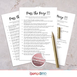 Pass the Gift Game, Pass the Prize Game, Left Right Bridal Shower Game ...