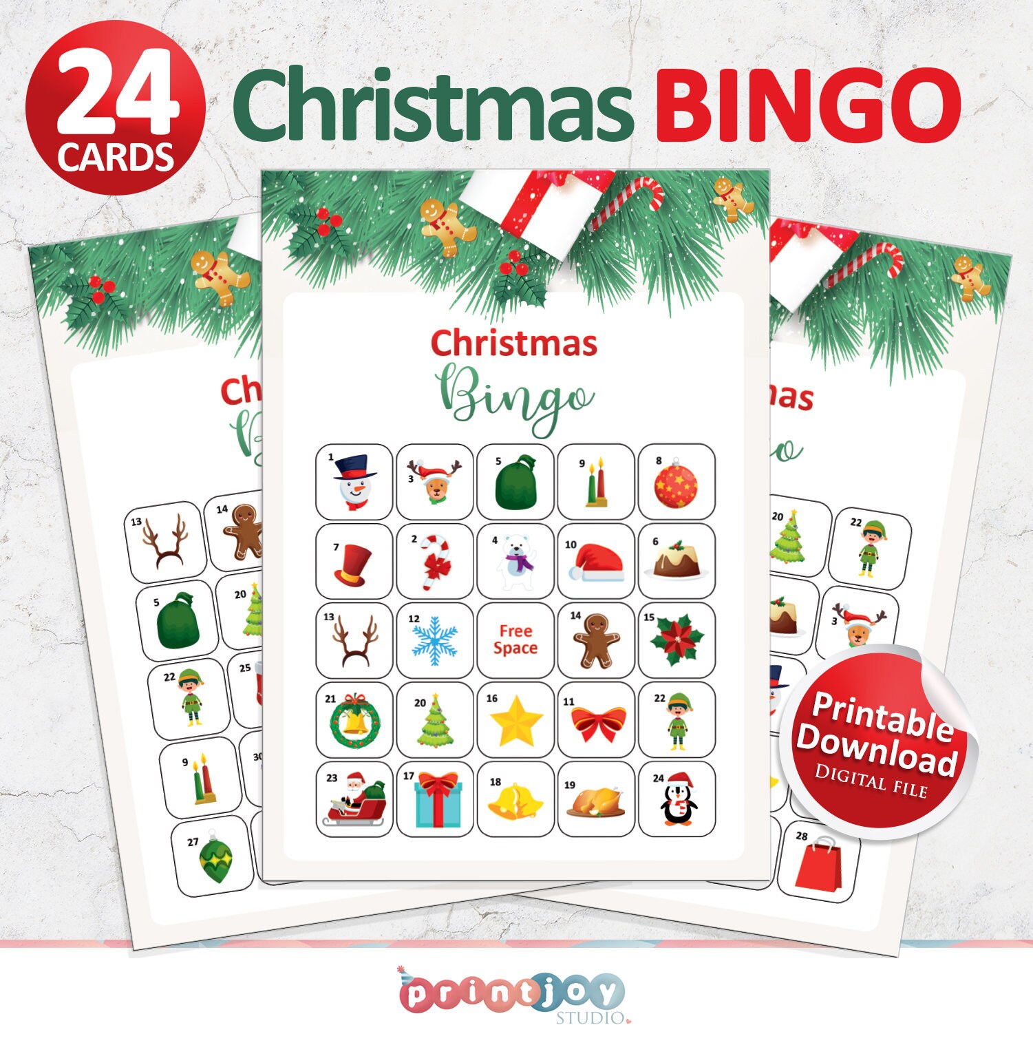 Printable Christmas Bingo Holiday Bingo Game for Christmas | Etsy