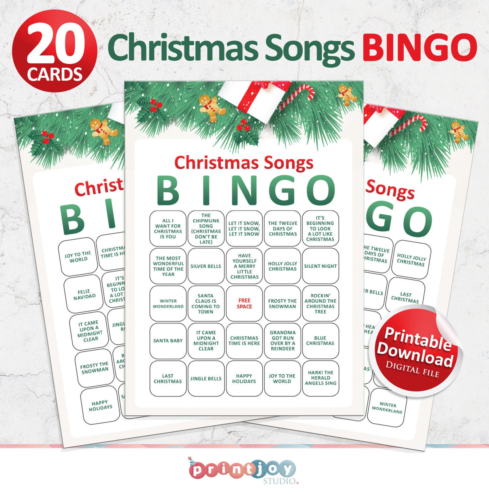 Christmas Music Bingo Christmas Party Games Christmas | Etsy UK