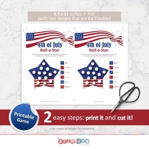 Candy Dice Game, Games for Kids, 4th of July Games, Printable Games ...