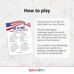 Whats on Your Phone Game, 4th of July Games, Whats in Your Phone ...